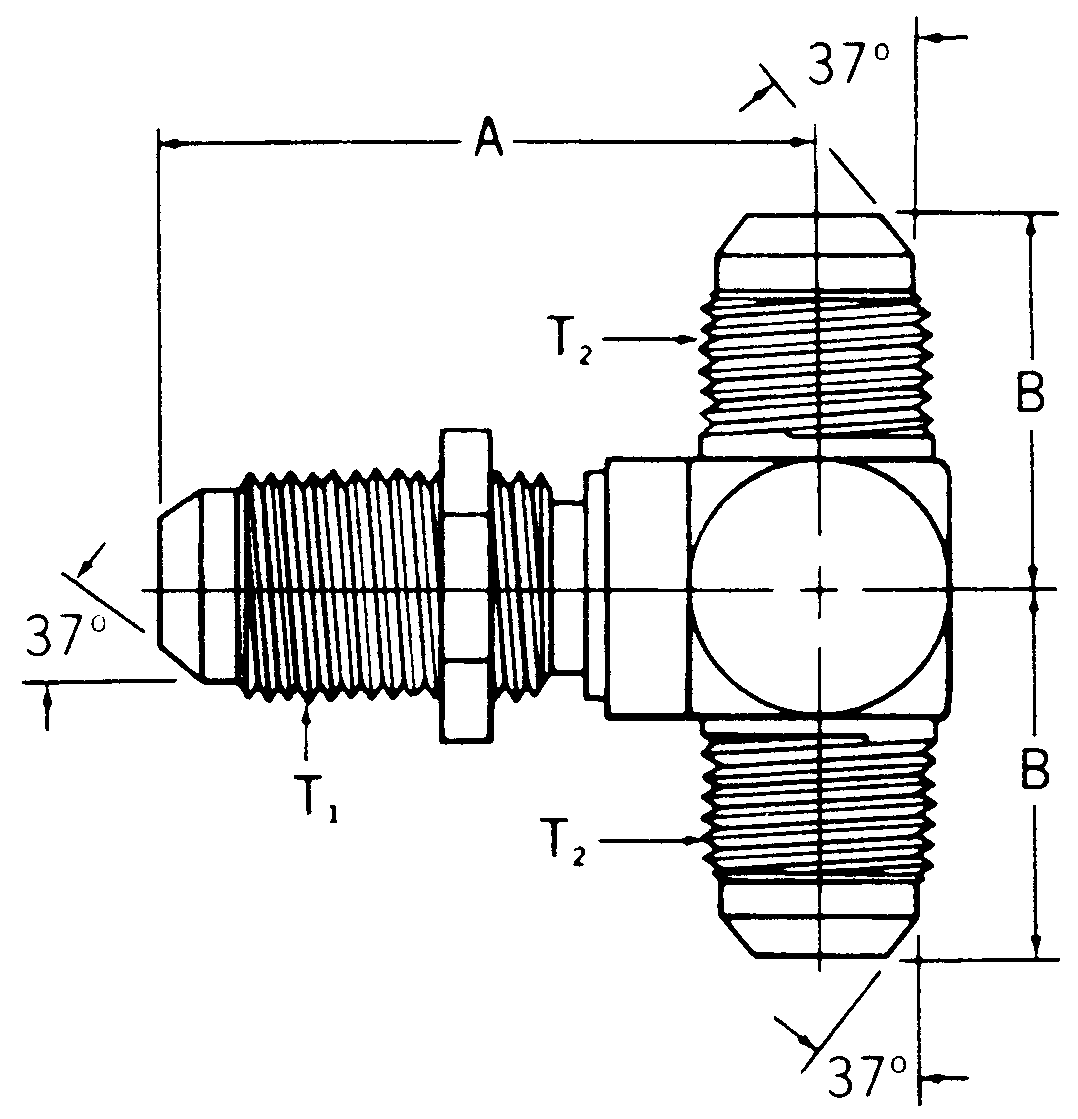 Steel Male JIC Bulkhead Tees 122 Hydraulic Supply Co.