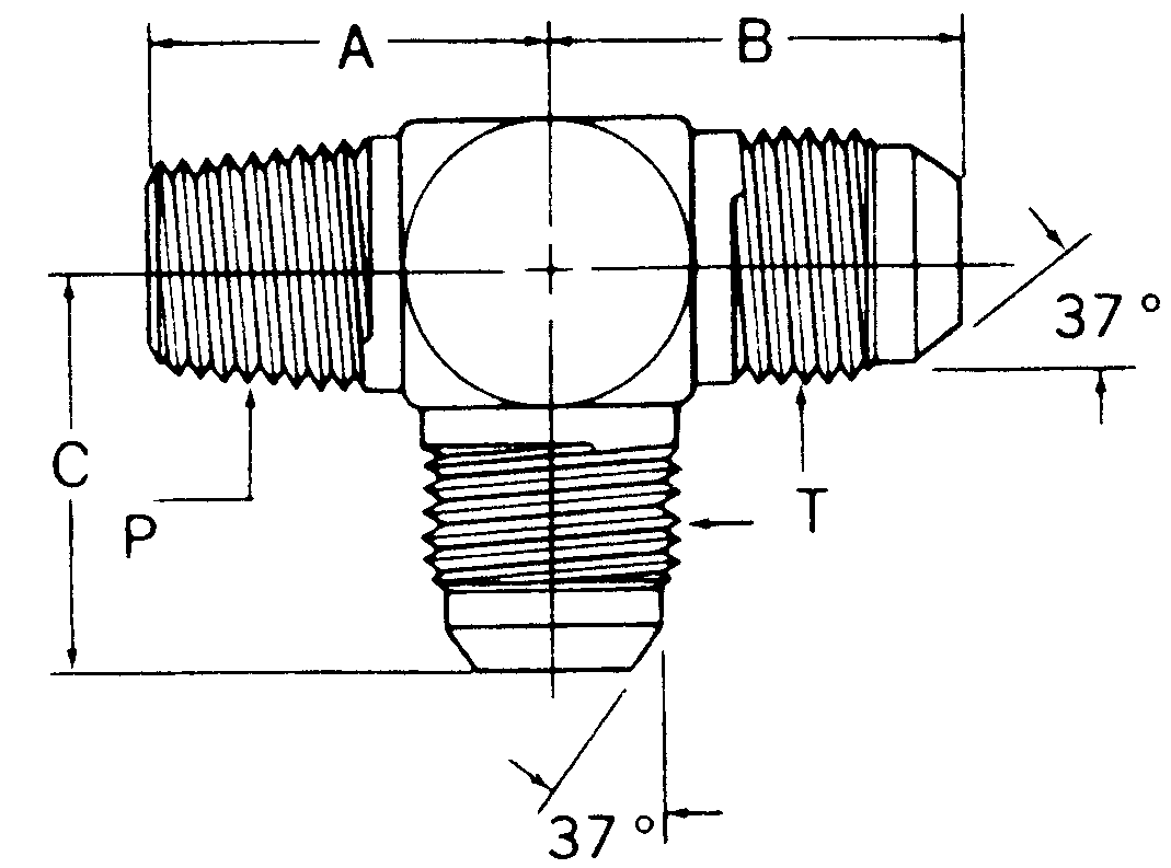 Steel Male NPT To JIC Tees 119 Hydraulic Supply Co.