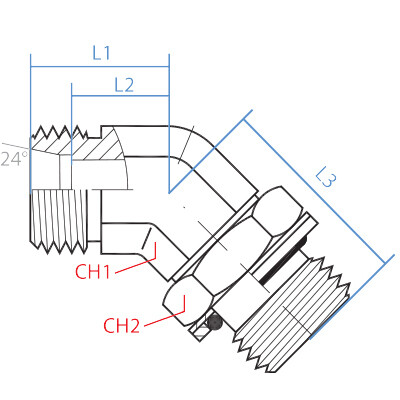 45* Din X Male Metric Adj Hydraulic Supply Co.