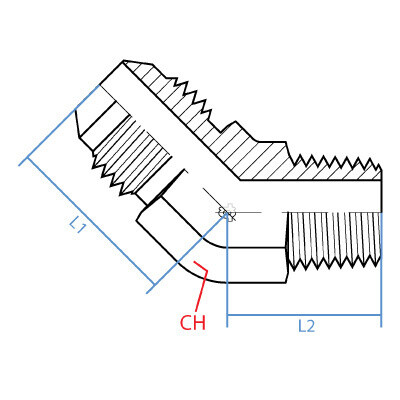 45* Mjic X Mbspt Elbow 9064-08-08 Hydraulic Supply Co.