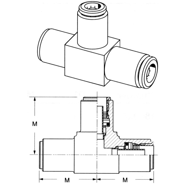 Brass Push>Connect Air Brake Tees 2648 Hydraulic Supply Co.