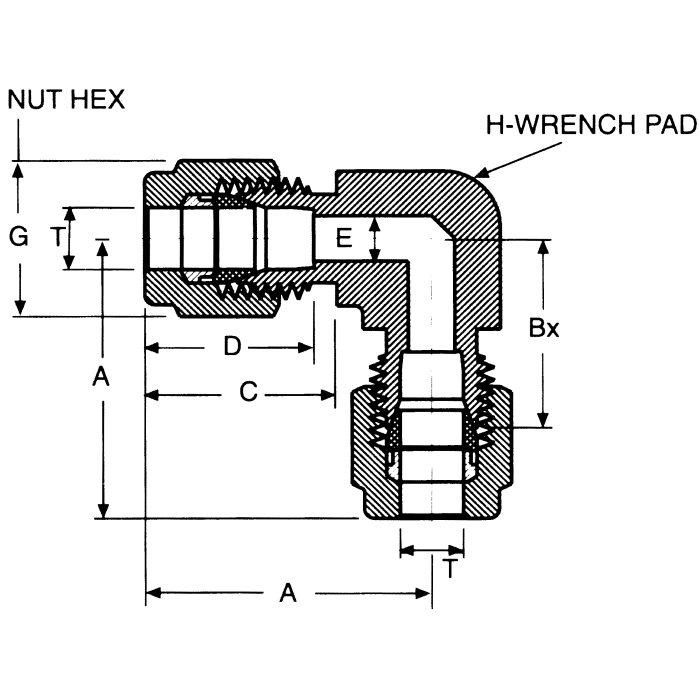 Stainless Duolok 90 deg Unions 1942 Hydraulic & Pneumatic Parts