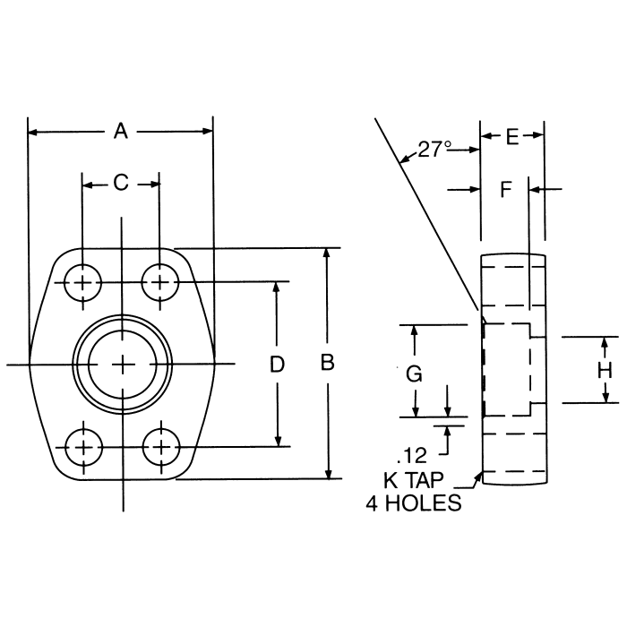 Steel Code 62 To Female NPT Adapters 58 Hydraulic & Pneumatic Parts