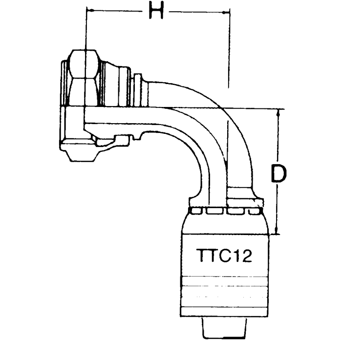 TTC-12 Steel BSP Crimp Fittings 488 Hydraulic & Pneumatic Parts