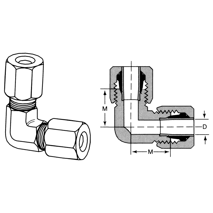7000 Series Ermeto Steel 90 Elbows 2073 Hydraulic & Pneumatic Parts