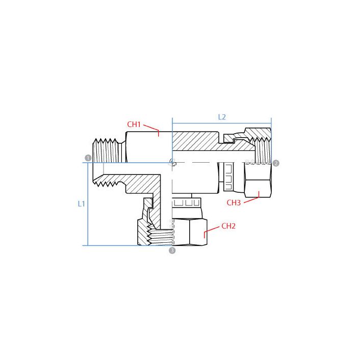 Male Run Swivel Bspp Tee 9095-20-20-20