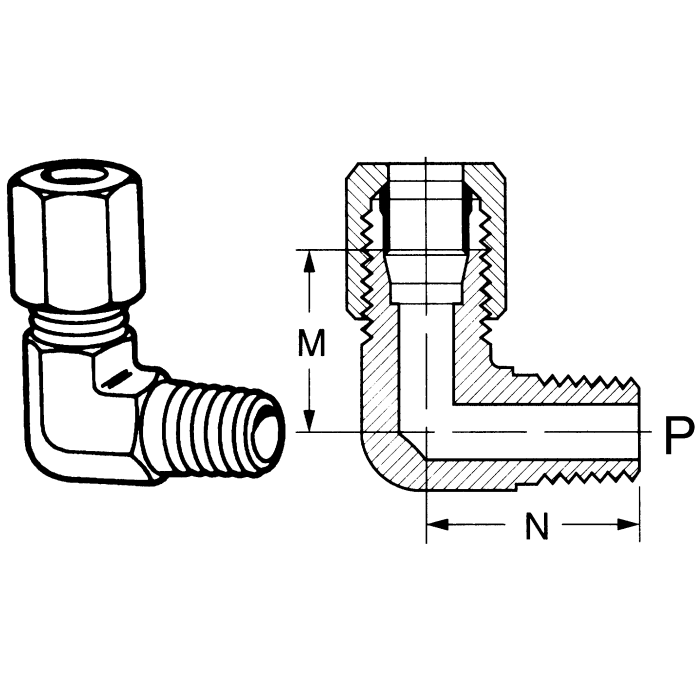 7000 Series Ermeto To Male NPT 90 Elbows 2700 Hydraulic Supply Co.