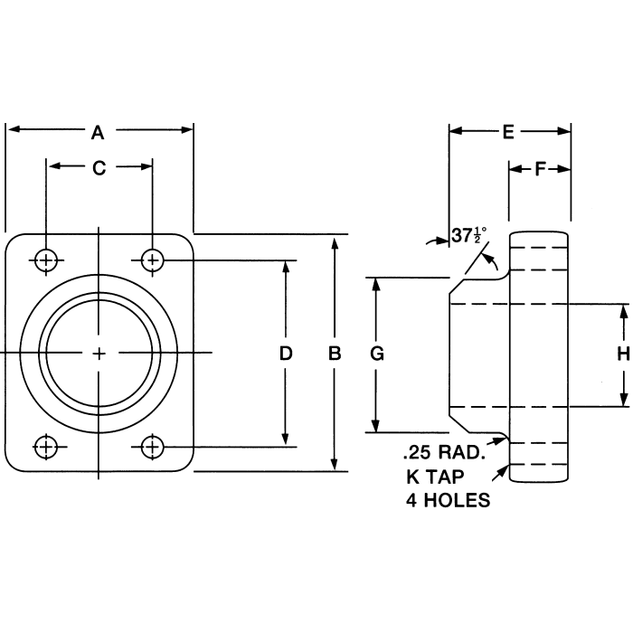 ANCHOR FLUID POWER Steel Code 62 To Pipe Adapter W29-32 Hydraulic ...