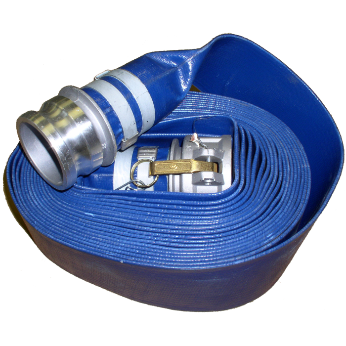 CAN INDUSTRIAL INC PVC Blue Lay Flat Hose Assembly BLUE-C-E-2X50 ...