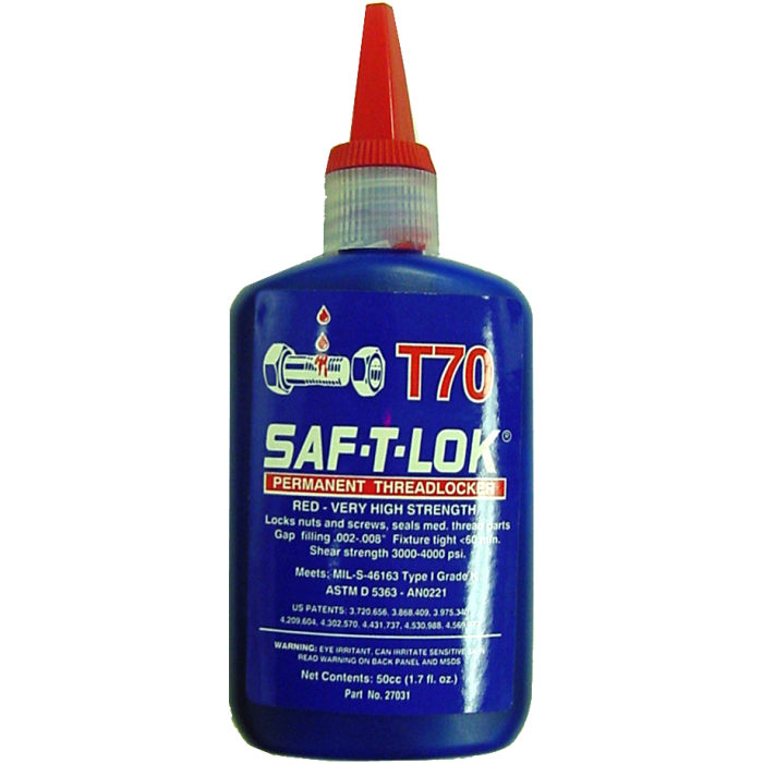 SAF-T-LOK T70 Permanent Thread Lock T70-50 Hydraulic Supply Co.