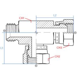 Male Run Swivel Bspp Tee 9095-20-20-20