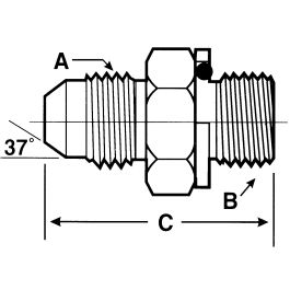 Air-Way Manufacturing Company Steel Male JIC To BSPP Adapter JB0808