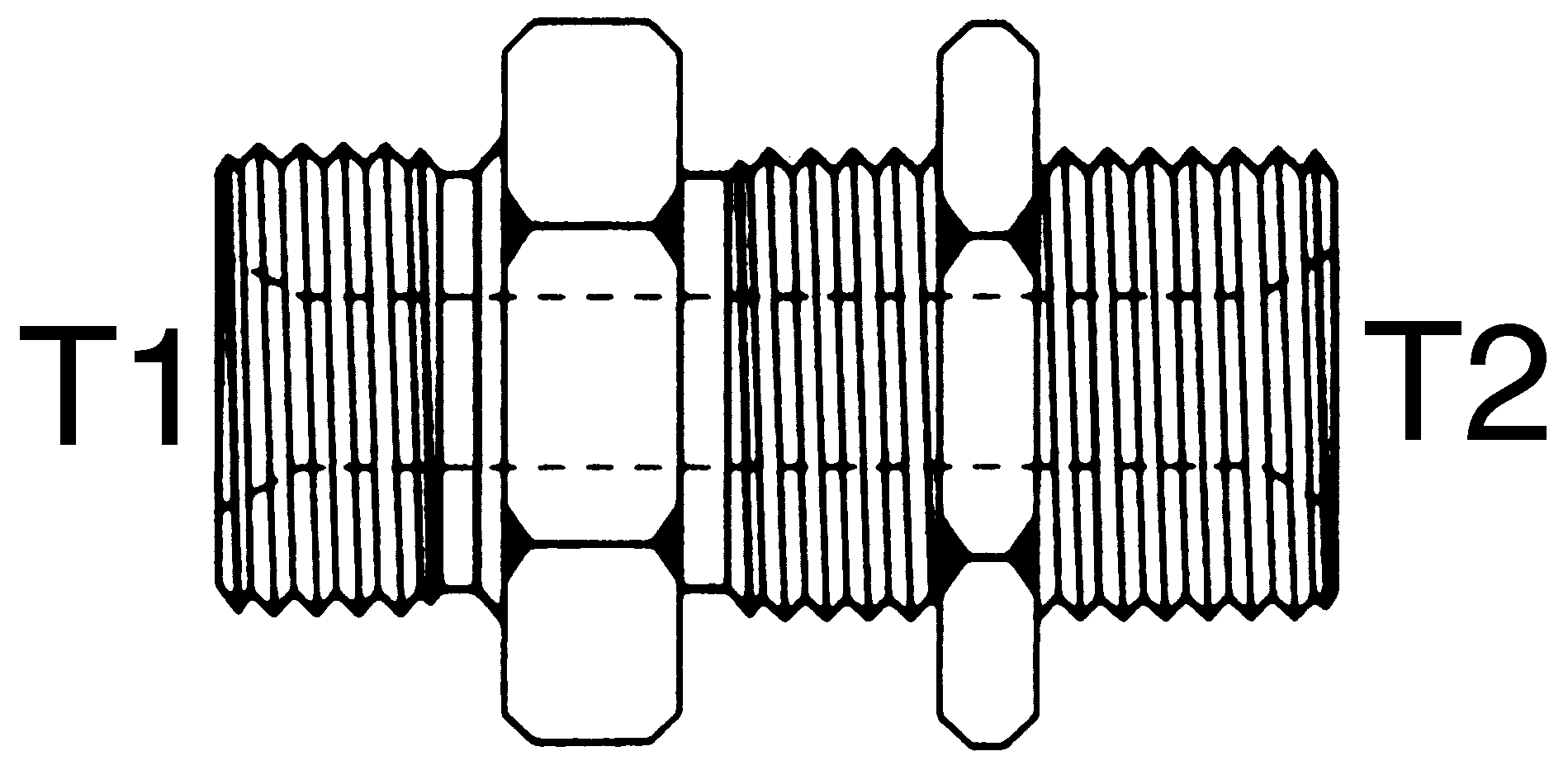 ADAPTALL AMERICA Steel Male BSPP Bulkhead Union 9040-12-12 Hydraulic ...
