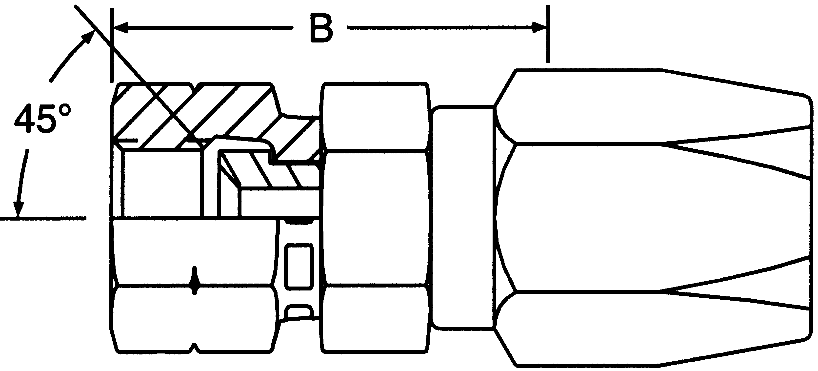 TRIDENT RUBBER INC Brass SAE Reusable Fitting 208MS-6-6B Hydraulic ...